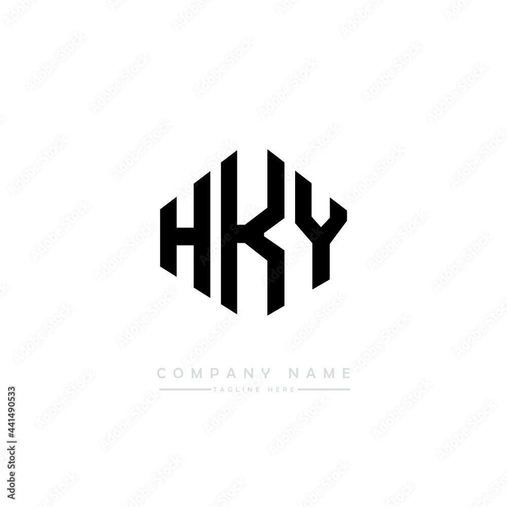 HKY letter logo design with polygon shape. HKY polygon logo monogram ...