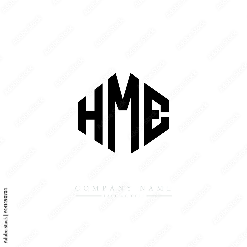 HME letter logo design with polygon shape. HME polygon logo monogram ...