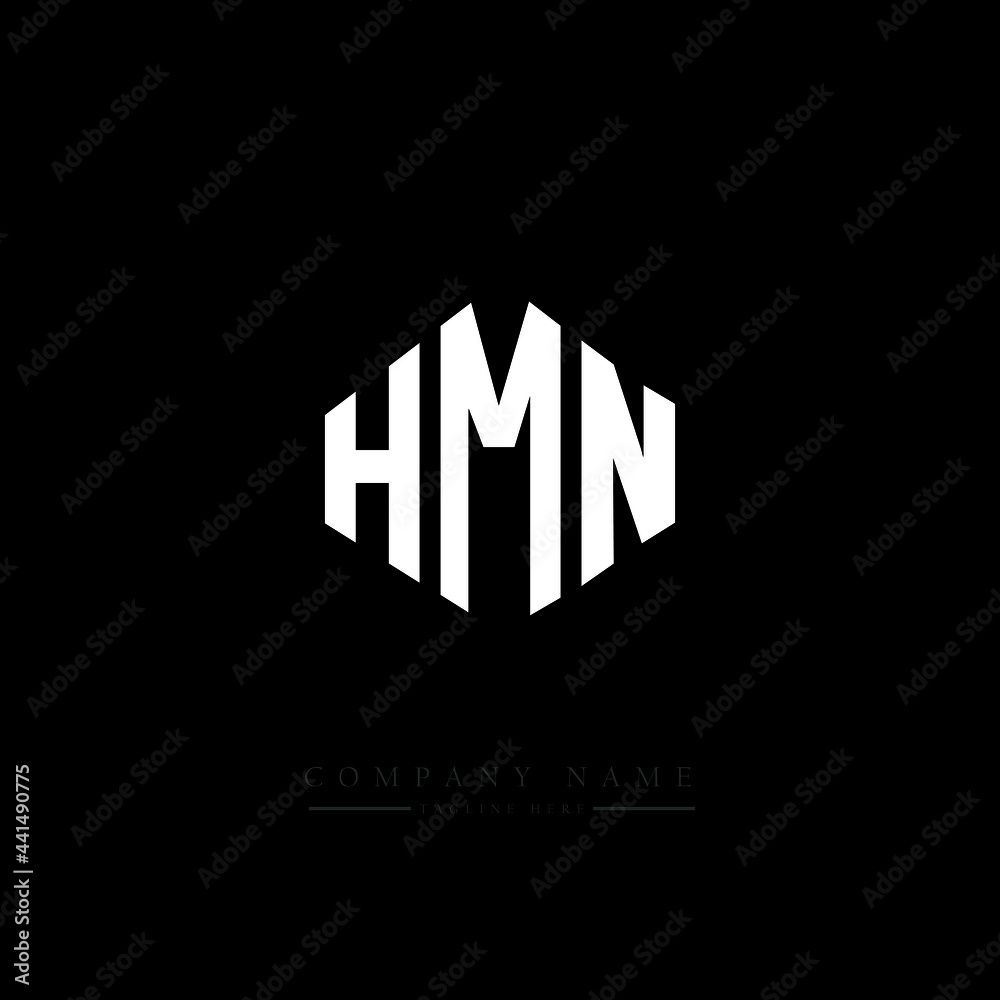HMN letter logo design with polygon shape. HMN polygon logo monogram ...
