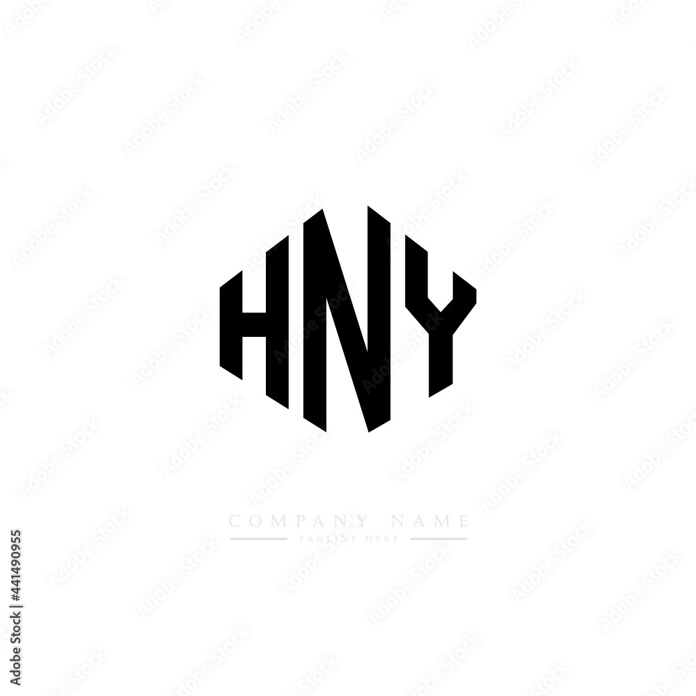 HNY letter logo design with polygon shape. HNY polygon logo monogram ...