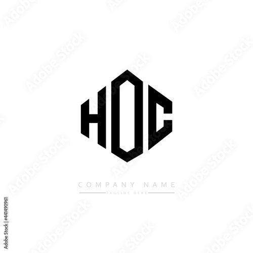 HOC letter logo design with polygon shape. HOC polygon logo monogram ...