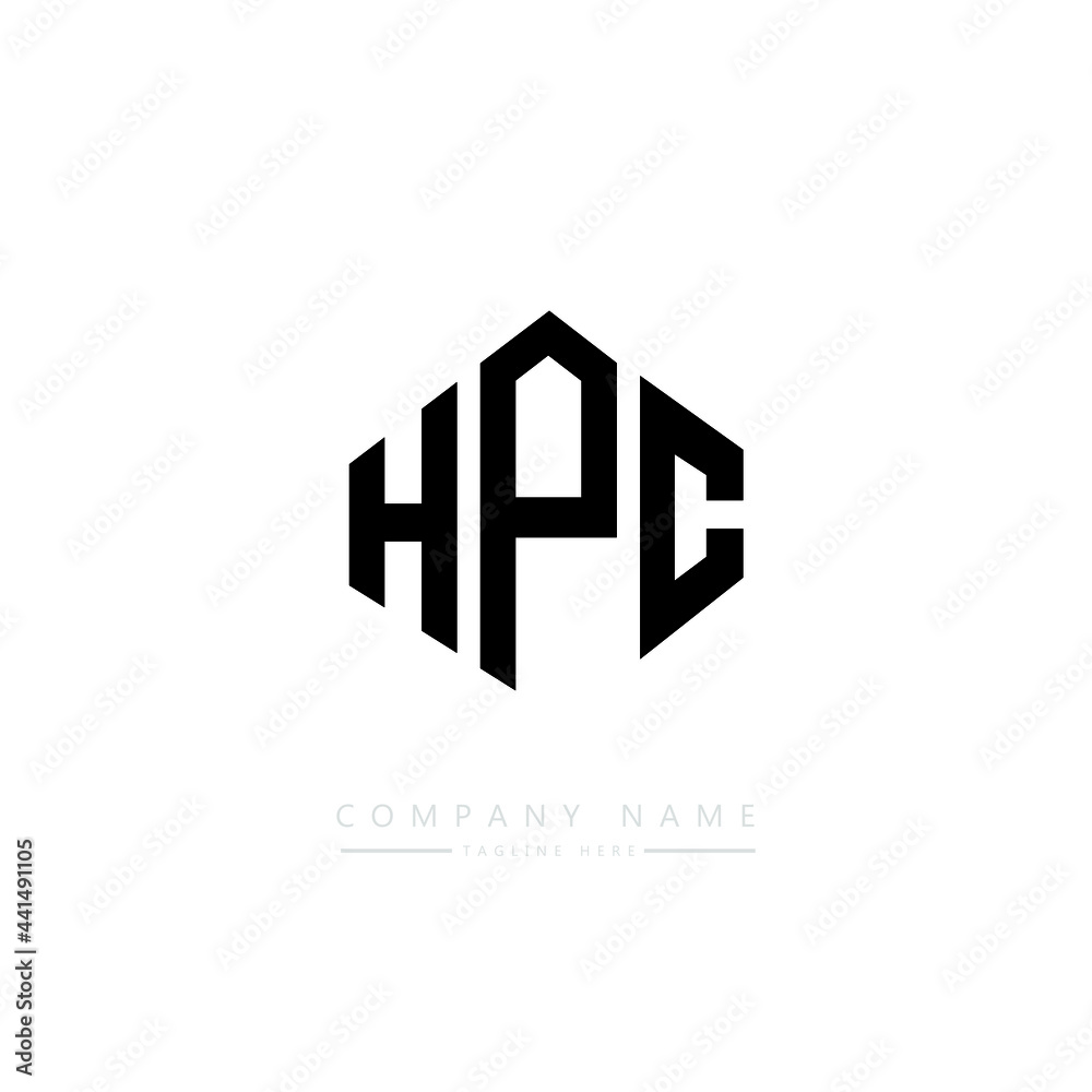 HPC letter logo design with polygon shape. HPC polygon logo monogram ...