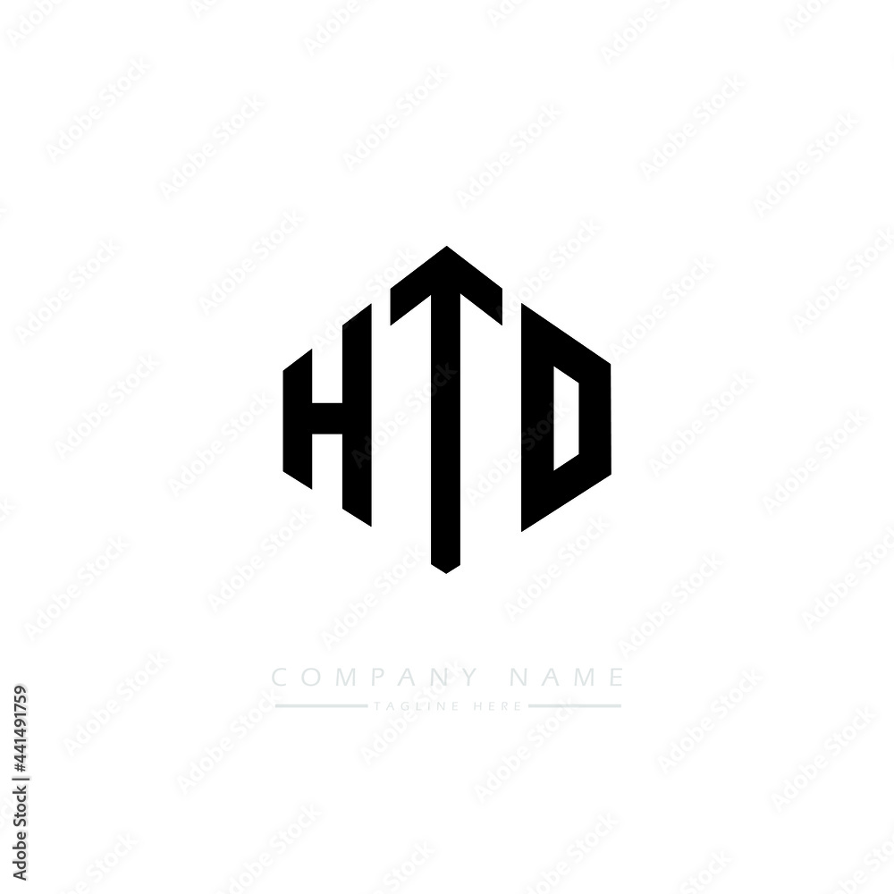 HTO letter logo design with polygon shape. HTO polygon logo monogram ...