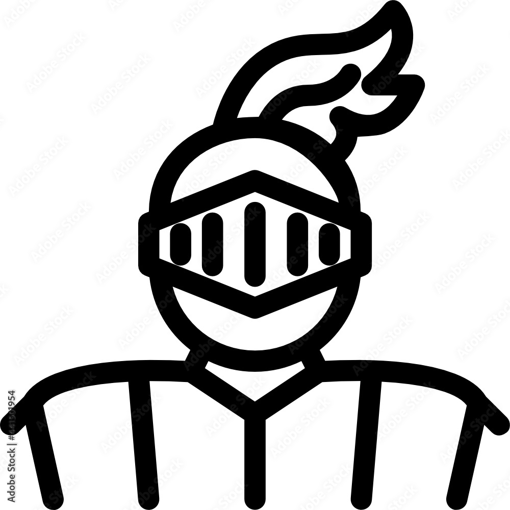 knight outline icon Stock Vector | Adobe Stock