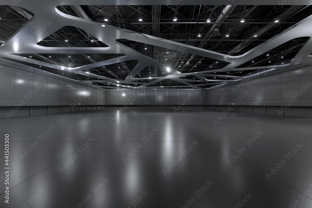 Empty hall exhibition centre.The backdrop for exhibition stands,booth ...