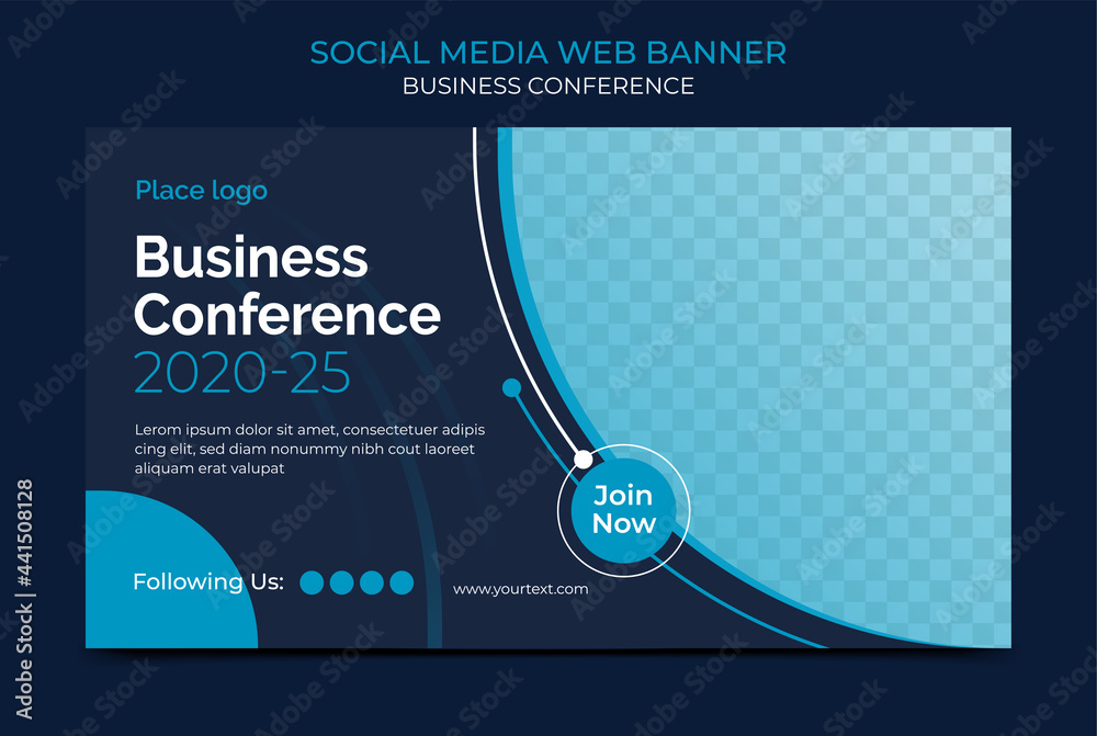 Business conference horizontal web banner. Vector banner template for ...