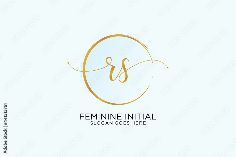 Initial RS handwriting logo with circle template vector signature ...