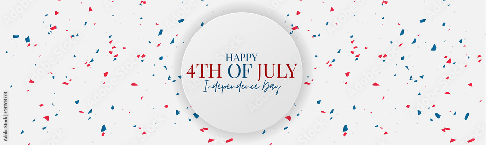 4th of July Independence Day banner or header. United States of America ...
