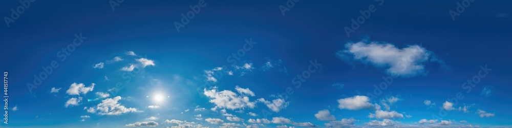 Blue sky panorama with Cirrus clouds in Seamless spherical ...