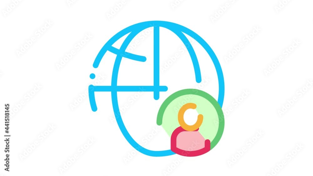 Planet Glob And Man Silhouette Job Hunting animated icon on white ...
