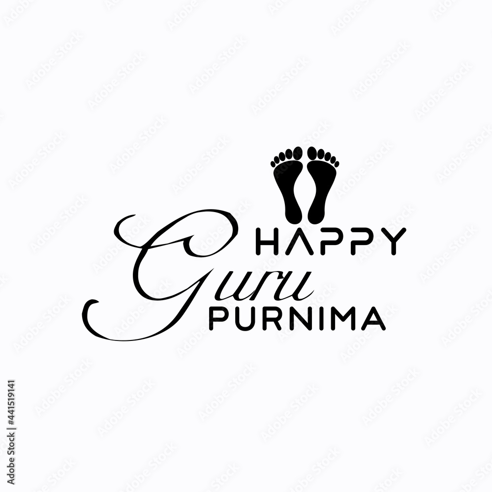 vector illustration of Happy guru Purnima greeting card, typography ...