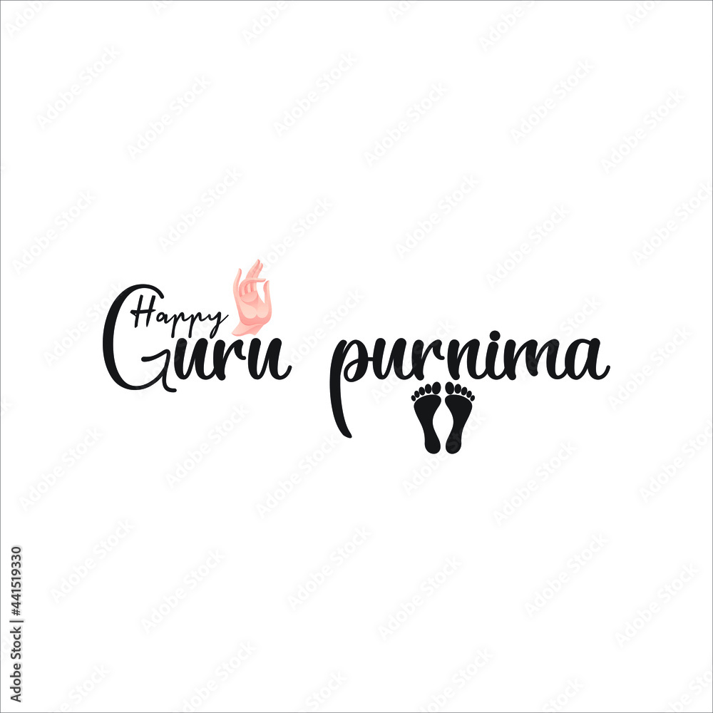 vector illustration of Happy guru Purnima greeting card, typography ...