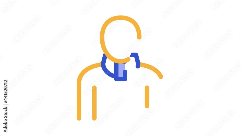 Orthopedic Cervical Collar For Neck Support animated icon on white ...