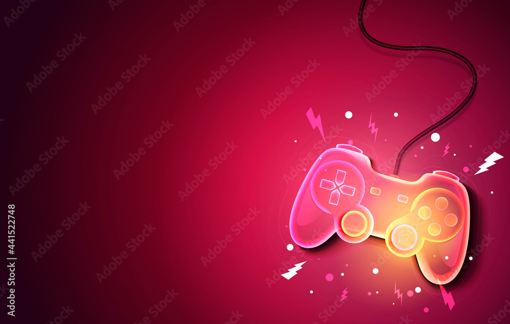 Vector Illustration Game Controller Background Stock Vector | Adobe Stock