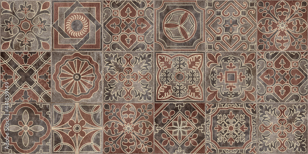 Multicolour Rustic Digital Wall Tile Decor For interior Home or Rustic ...