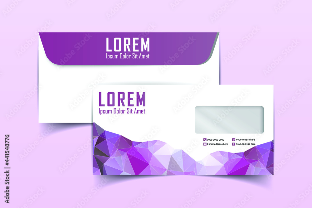 Envelope Design. DL Envelope design with front and back. Luxury, Modern ...