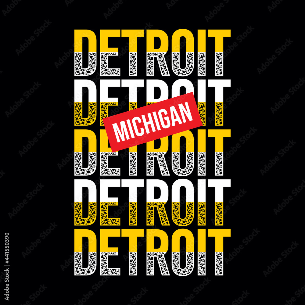 Detroit michigan, typography graphic design, for t-shirt prints, vector ...