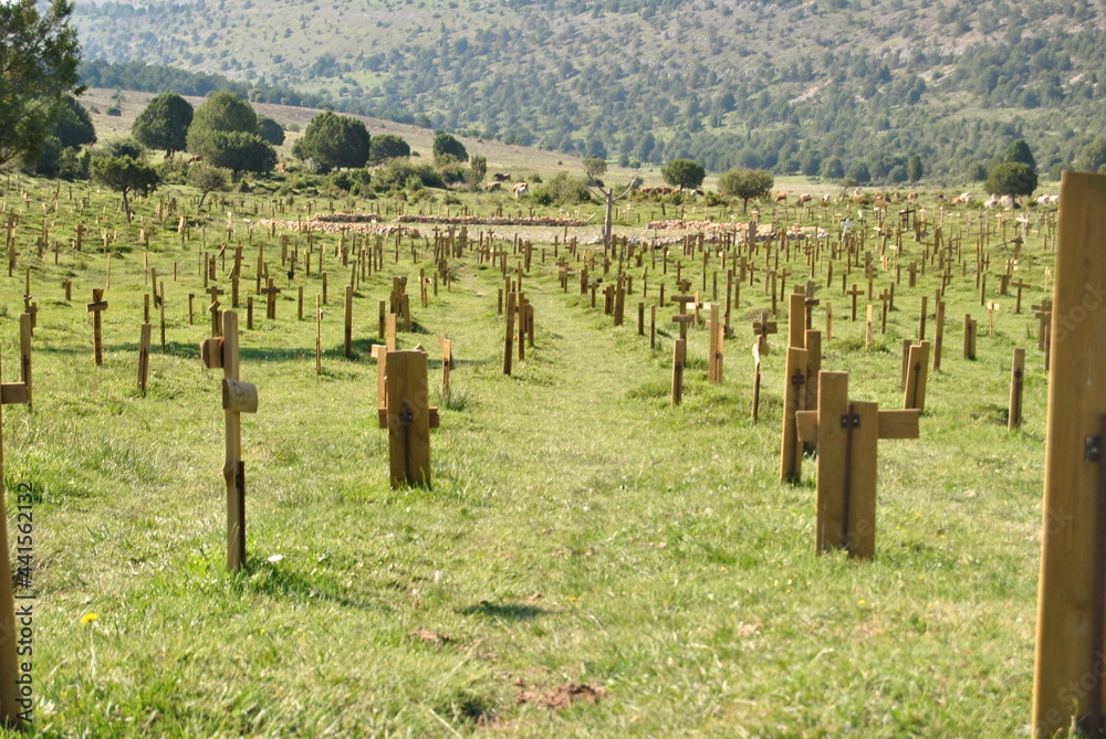 Sad Hill cemetery from the good the bad and the ugly film Stock Photo ...