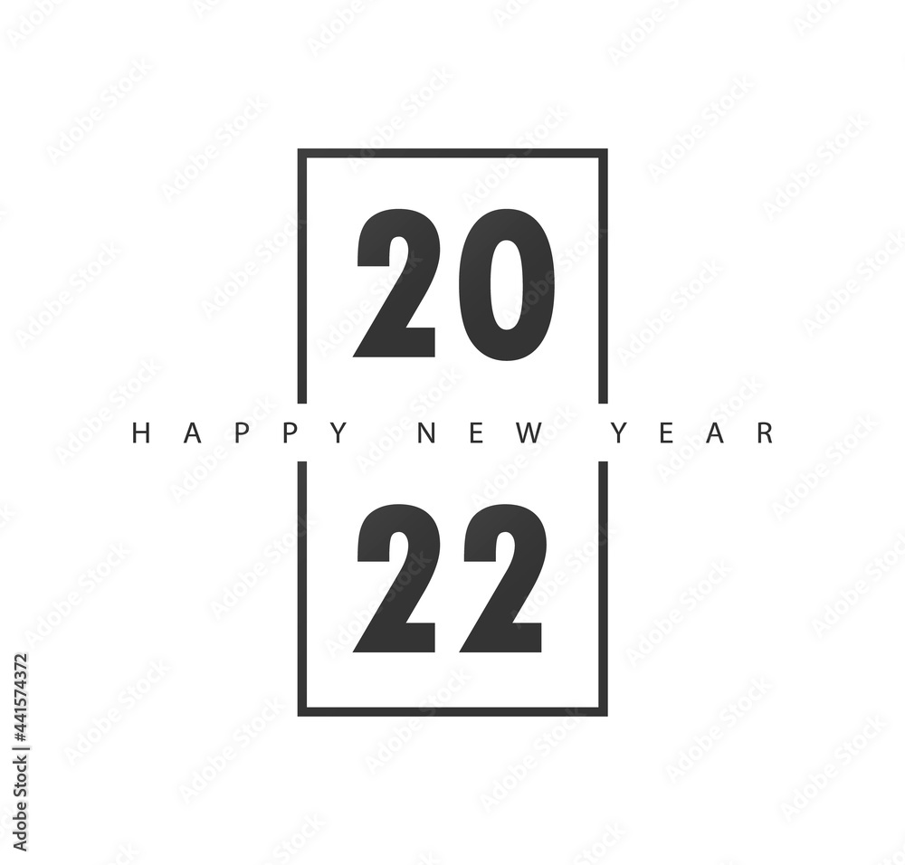 Happy New Year 2022 logo text design.Brochure design template, card ...