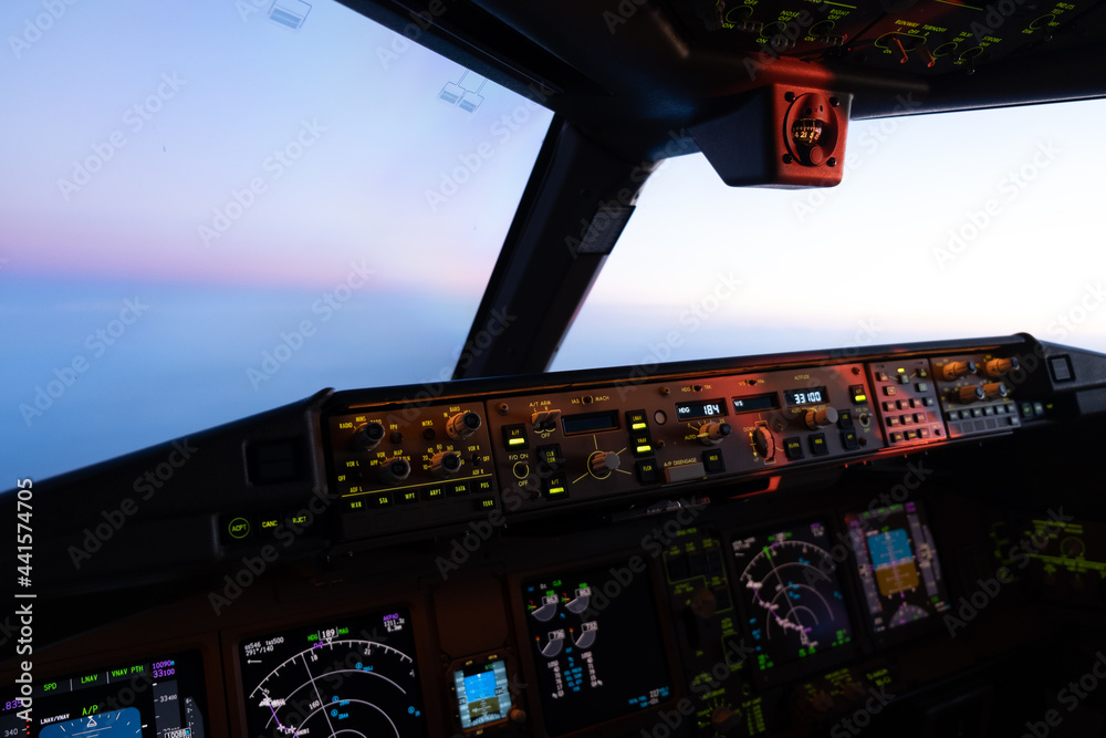 Boeing 777 Cockpit Stock Photo | Adobe Stock