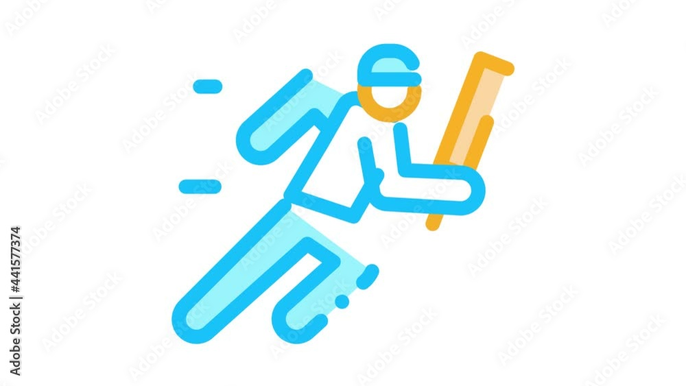 Running Athlete Icon Animation. color Running Athlete animated icon on ...