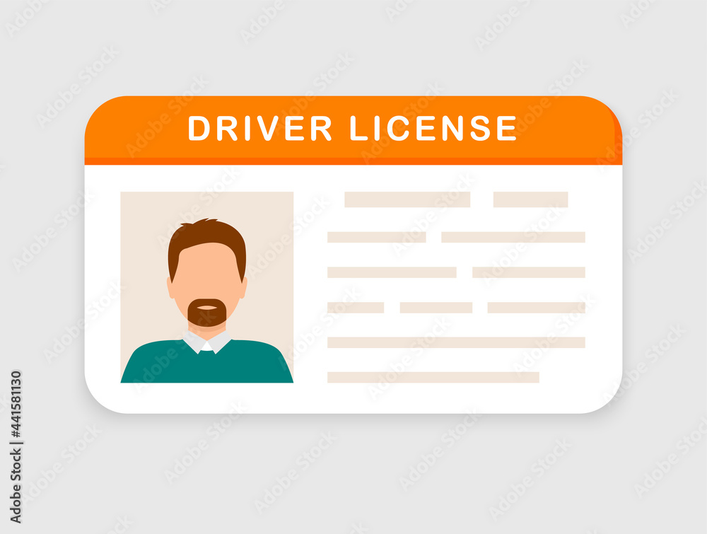 Driver license. Plastic Id card. Personal identity card. Identification ...