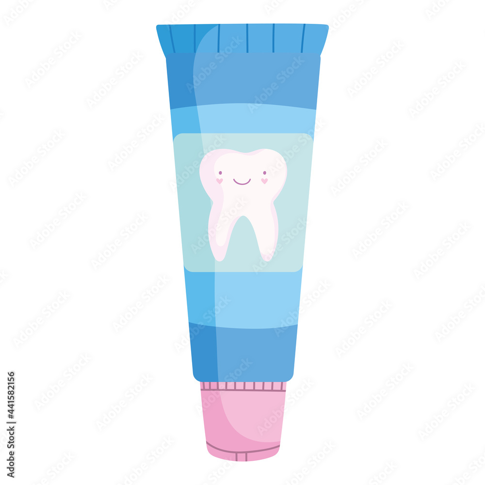 cartoon toothpaste tooth Stock Vector | Adobe Stock