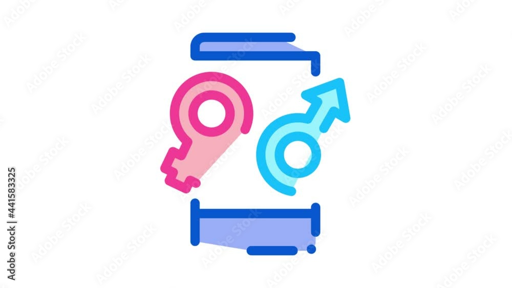 Male and Female Compatibility Icon Animation. color Male and Female ...