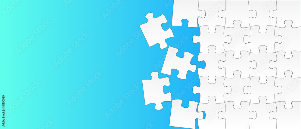 Creative illustration of jigsaw puzzle pieces background. Business ...