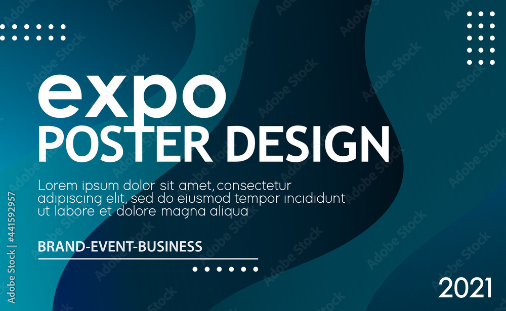 Abstract expo poster design template. Modern social network concept ...