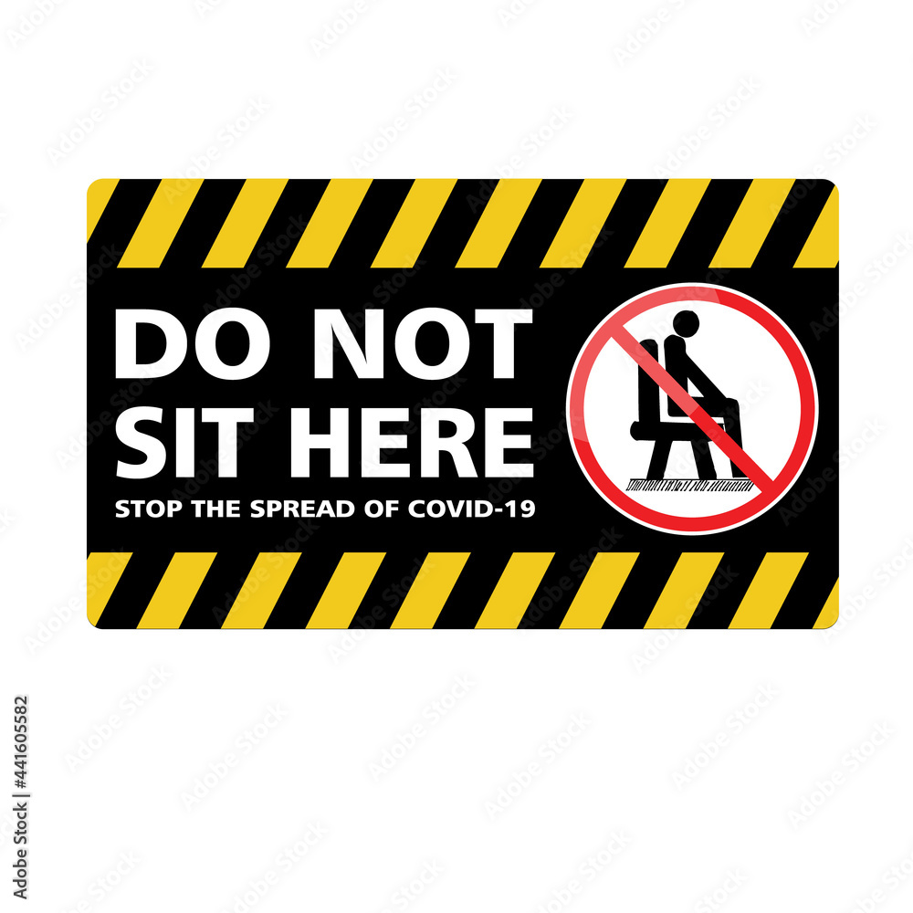 do not sit here, sticker and sign vector Stock Vector | Adobe Stock
