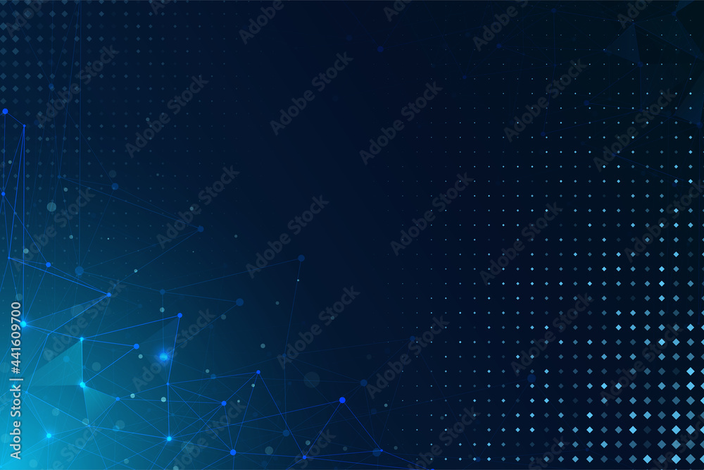 abstract blue polygon technology background. abstract technology ...