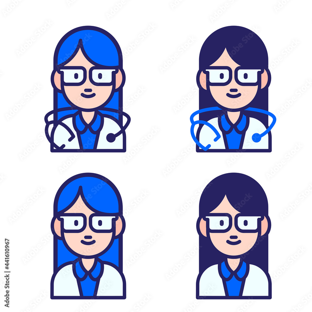 Female Doctor - Amazing female figure vector icon set of a doctor ...