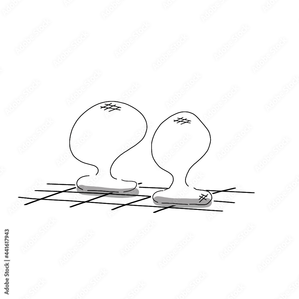 Hand drawn illustration of roasted rice cake in simple drawing Stock ...