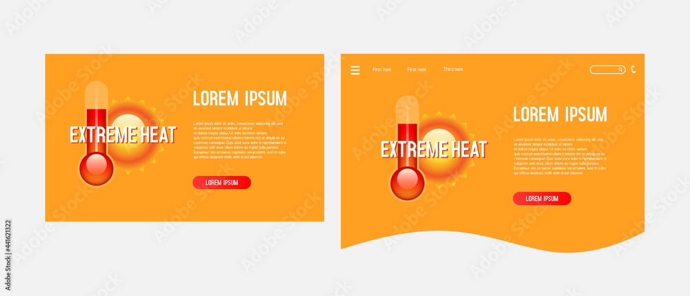 Summer banner to illustrate weather conditions: heat and high ...