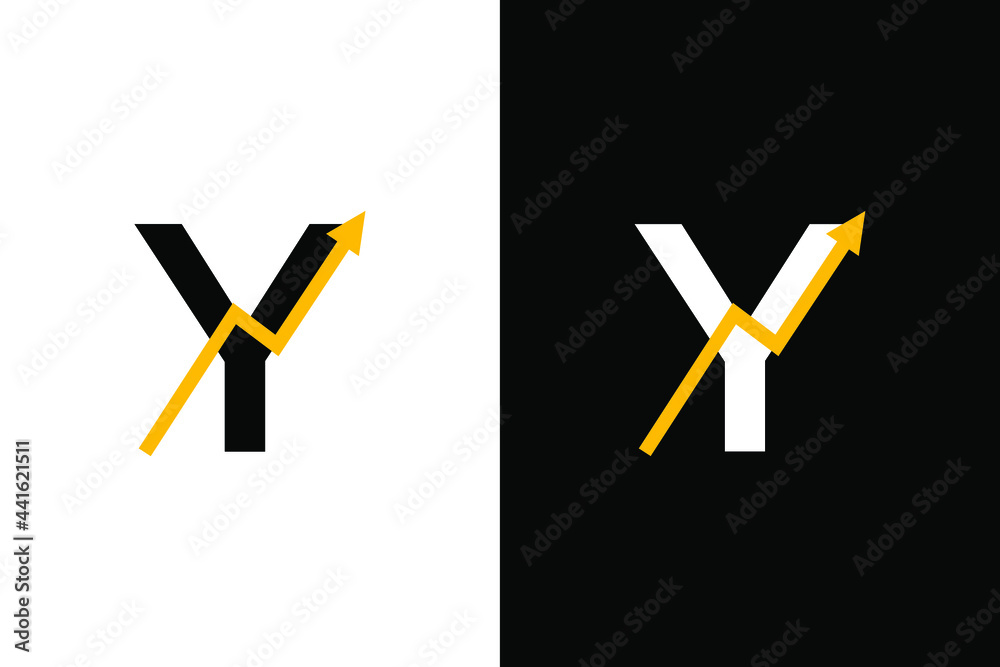 Letter Y with chart arrow up concept. Very suitable in various business ...