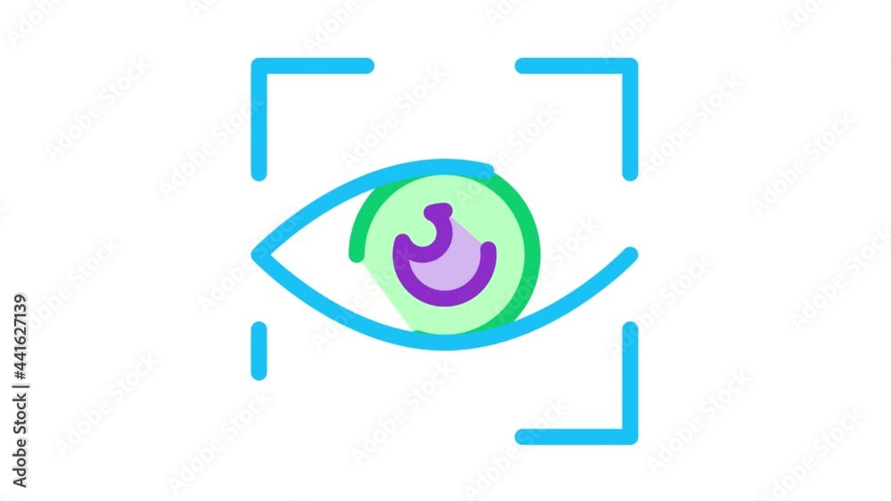 Human Eye Scanning Icon Animation. color Human Eye Scanning animated ...