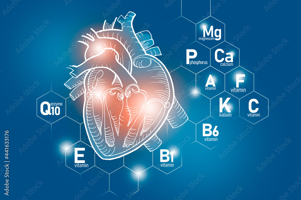 Essential nutrients for heart health including Q10, Calcium, Magnesium ...