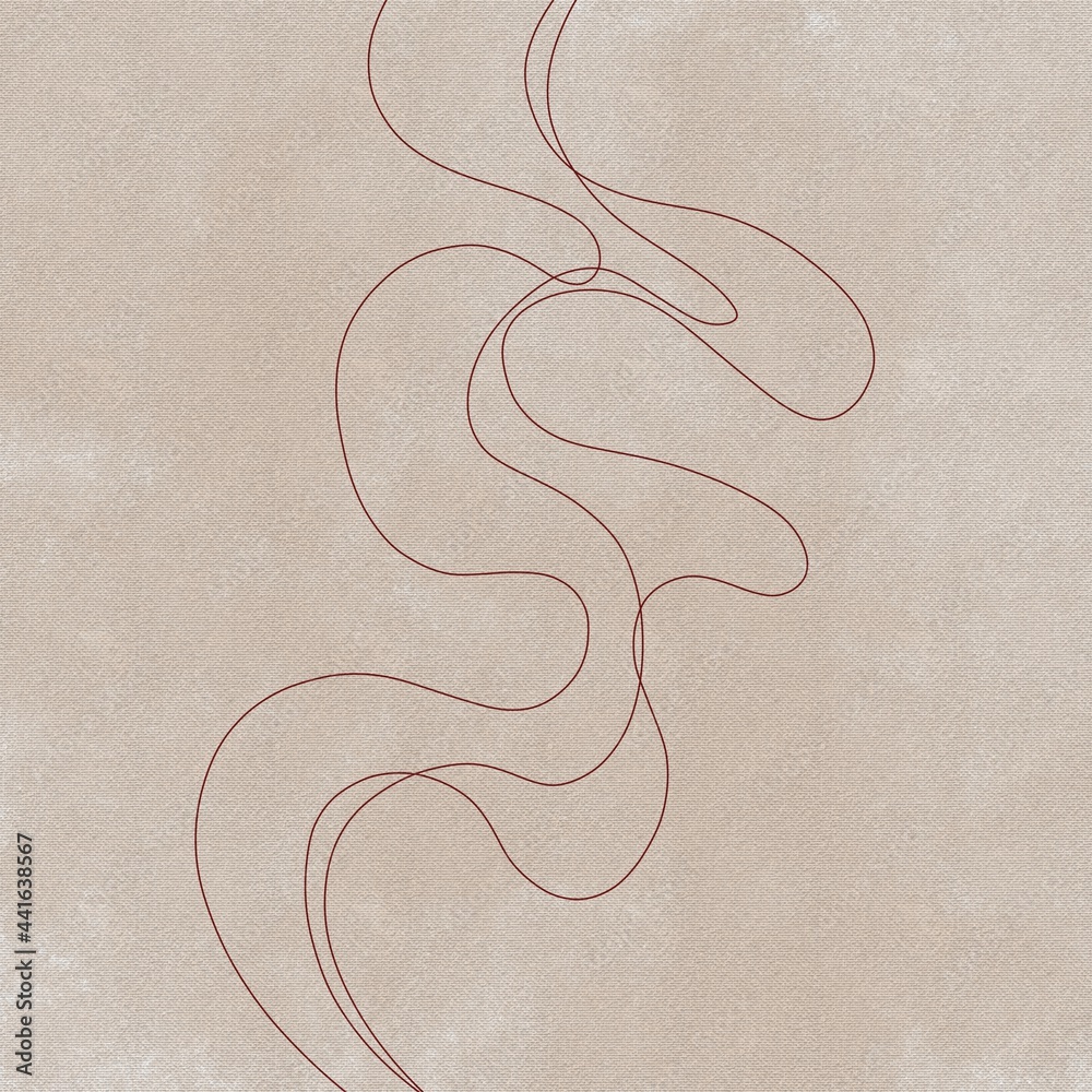 abstract thin curvy red lines on beige color canvas texture background ...