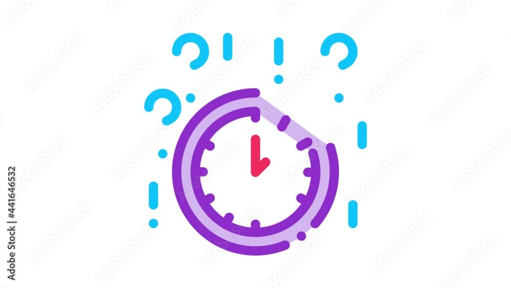 Clock And Question Mark Icon Animation. color Clock And Question Mark ...