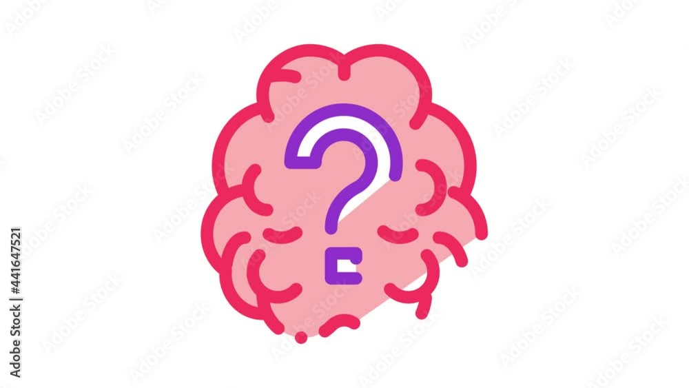 Brain And Question Mark Icon Animation. color Brain And Question Mark ...