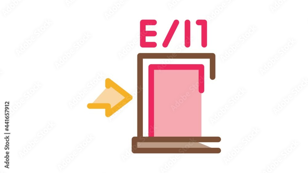 Fire-escape Exit Door Icon Animation. color Fire-escape Exit Door ...