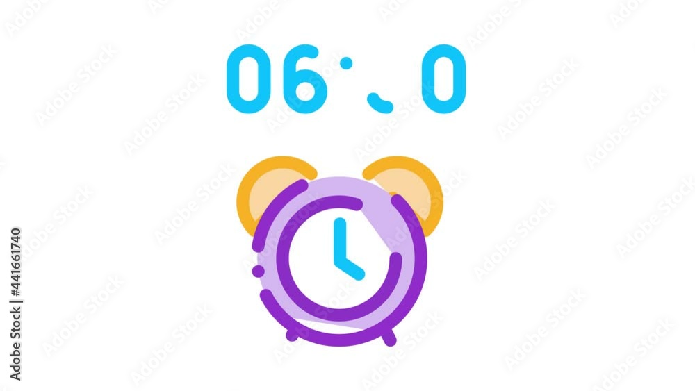 Alarm Clock Time Icon Animation. color Alarm Clock Time animated icon ...