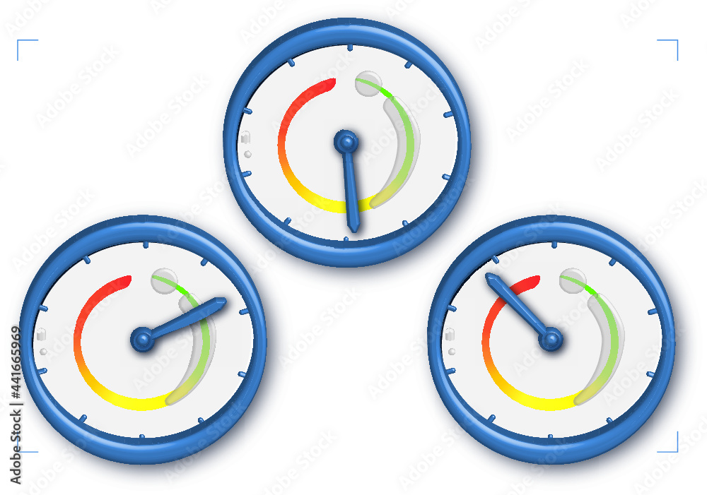 pressure gauge: a pictorial representation of pressure at three levels ...