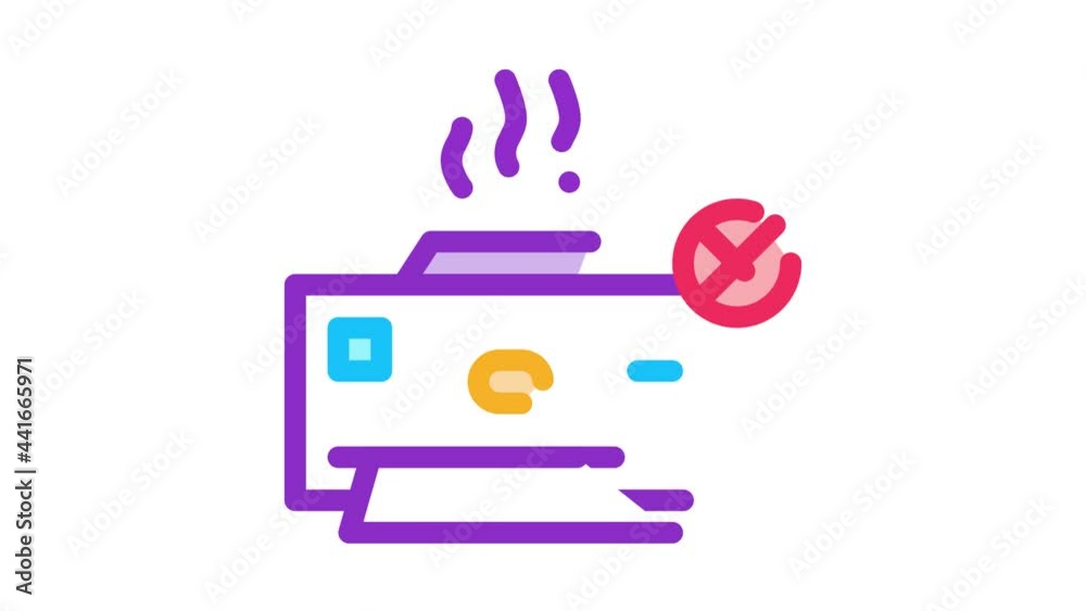 Broken Printer Icon Animation. color Broken Printer animated icon on ...