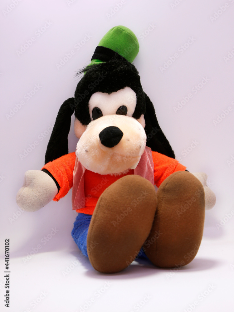 Goofy. Mickey Mouse friend character. Animated dog. Famous Walt Disney ...