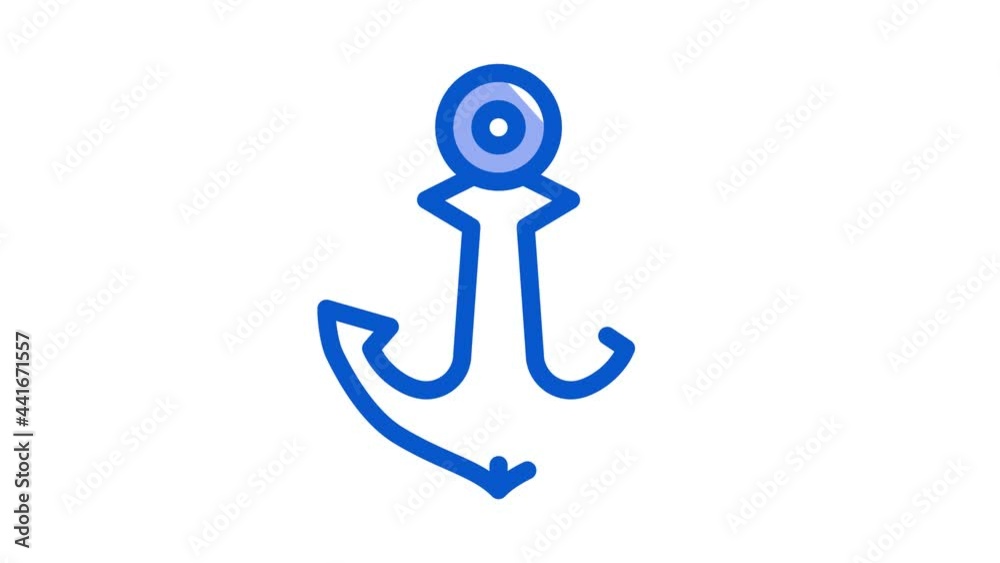 Boat Anchor Icon Animation. color Boat Anchor animated icon on white ...