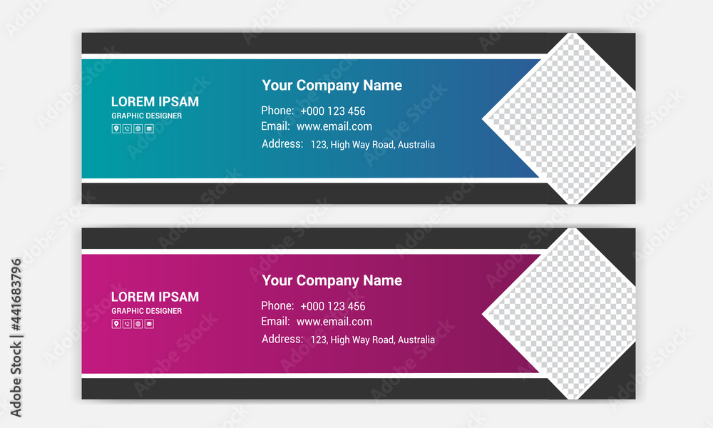 Email signature template design. Stock Vector | Adobe Stock