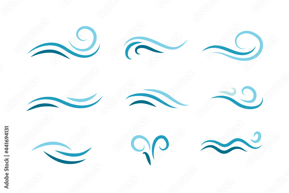 Vettoriale Stock Set of wave shapes, wave formats, shapes, wave forms ...