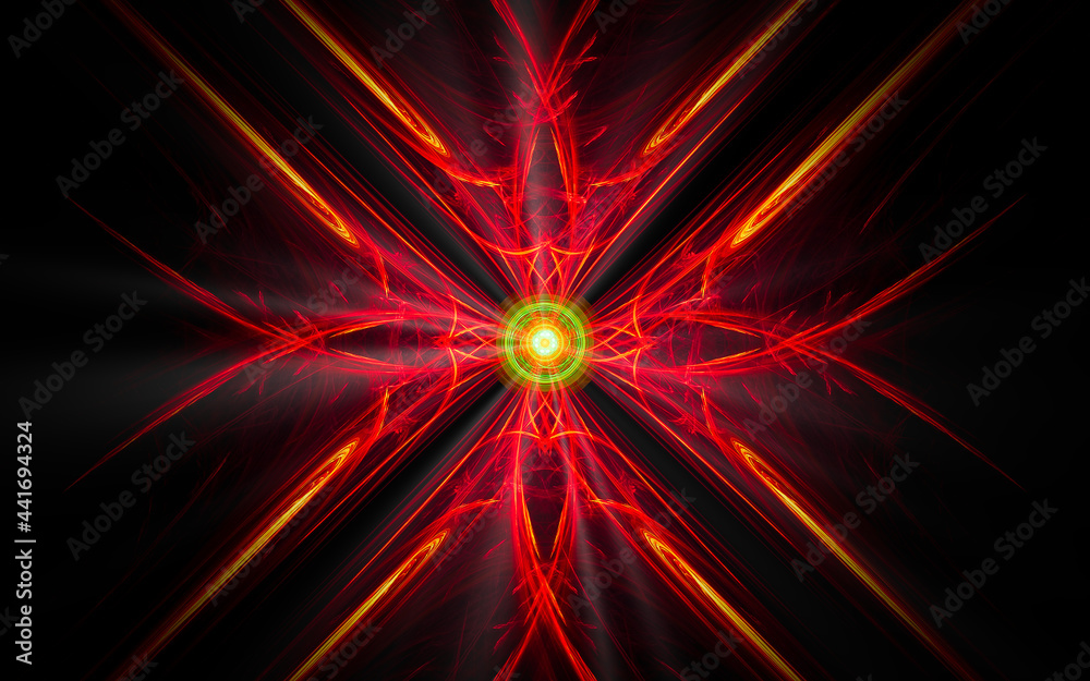 abstract illustration of a computer generated fantastic flower of ...